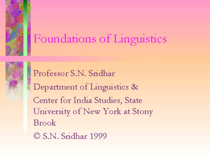 Foundations of Linguistics - Page 1